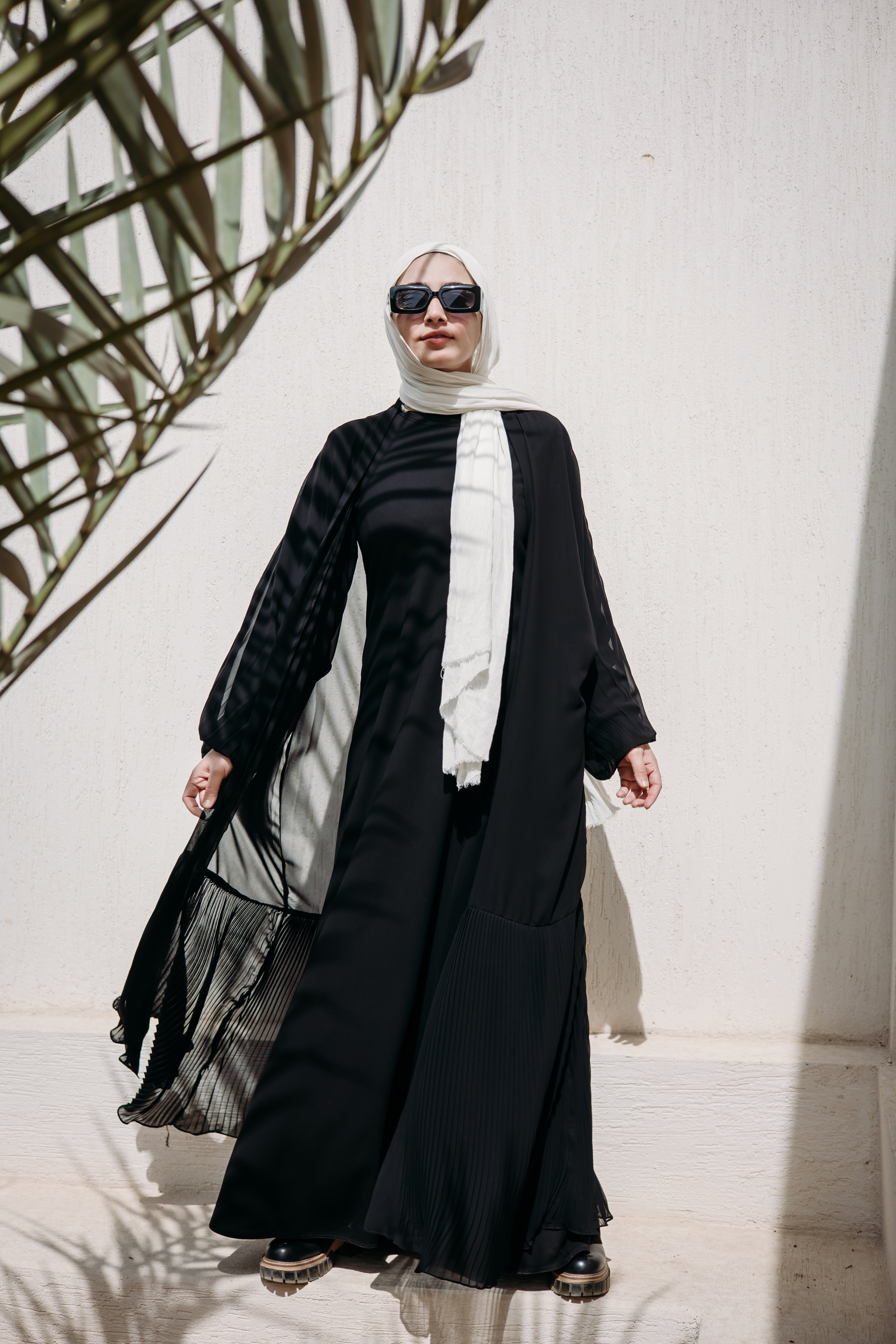 Pleated Hemline Kaftan 022 Ibriz Abaya